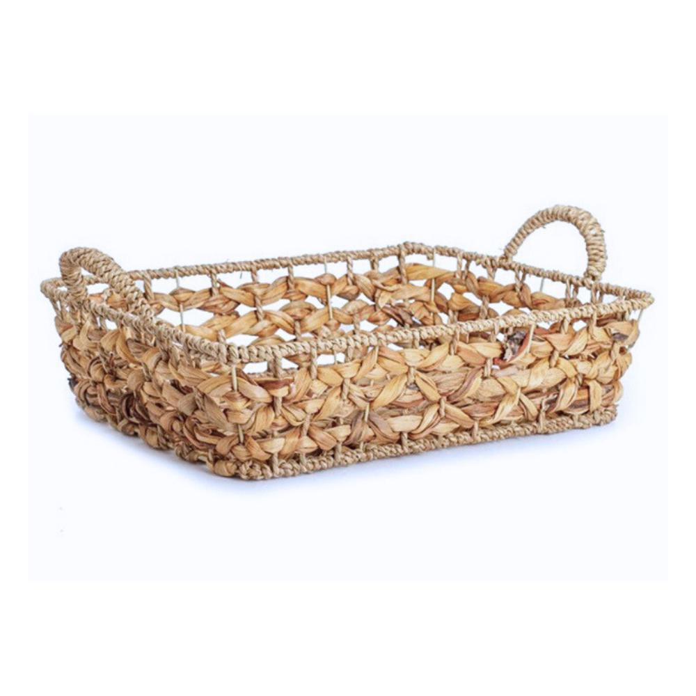 Vietrustic | Water Hyacinth Serving Tray with Handles Wholesale Decor